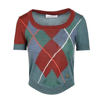 Vivienne Westwood Femme, Pulls, Multicolore, Taille: 40 FR Pull &agrave; manches courtes Argyle