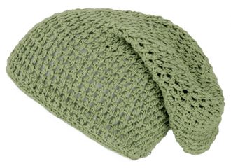 Guru Shop Beanie, Baumwoll-Häkelmütze - Grün, Herren/Damen, Baumwolle
