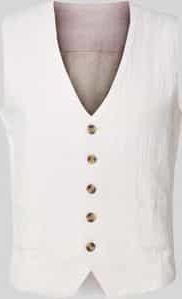 Lindbergh Weste aus Baumwoll-Leinen-Mix mit Knopfleiste