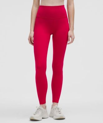 lululemon Wunder Train Leggings mit hohem Bund und Taschen f&uuml;r Frauen - 71 cm - Gr&ouml;&szlig;e 10 in Pink Dragonfruit