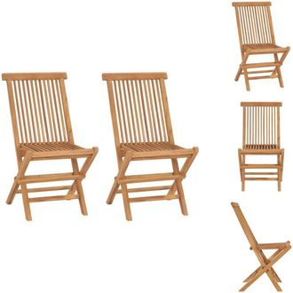 vidaXL Vidaxl - Klappbare Gartenst&uuml;hle 2 Stk. Massivholz Teak - Gartensessel - Teak Gartenstuhl - Klappbarer Stuhl - Outdoor Sessel - Gartenm&ouml;beln