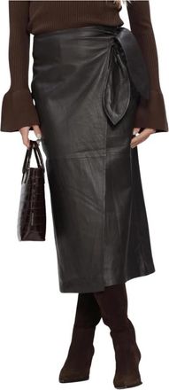 Lina Locchi Ll-Beate Midi Rock - - Skirts - Damen - Braun - S