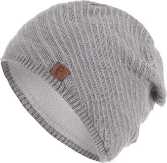 Faera Winterm&uuml;tze warm gef&uuml;ttert Fleece-Futter Winter M&uuml;tze Strick-M&uuml;tze Beanie-M&uuml;tze Damen One-Size 07, Farbe:Grau