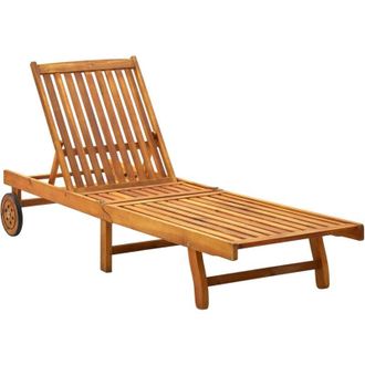 vidaXL Vidaxl - Chaise longue de jardin en bois dacacia massif - Dossier r&eacute;glable - Dimensions 199 x 59/63 x 30/62/76/85 cm - Confort optimal