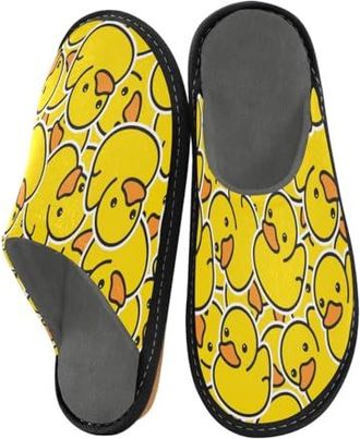 HMZXZ Pantoufles en caoutchouc pour homme et femme - Motif animal jaune - Chaussons dint&eacute;rieur - Pour la maison, la chambre &agrave; coucher, les voyages, multicol