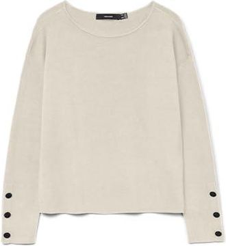 Vero Moda Pullover Vmgold Ls Boatneck Pull &agrave; col Bateau, Bouleau, S Femme