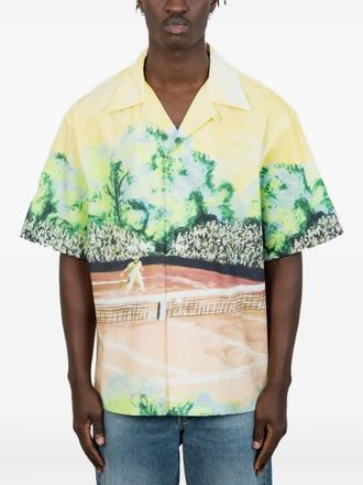 Lacoste chemise imprimée intégral - Jaune
