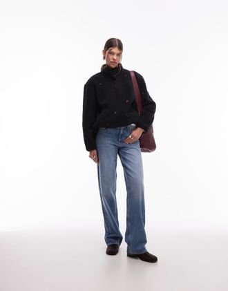 Levi's Kasey - Fleece-Pullover in Schwarz mit Blumenmuster