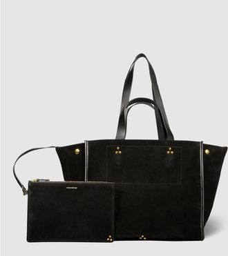 Jerome Dreyfuss Cabas L&eacute;on M Cuir Su&eacute;d&eacute; Noir