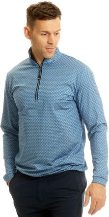 Island Green Herren-Thermo-Top mit Viertelrei&szlig;verschluss, lang&auml;rmelig, moderner Druck, Airforce Blue/Navy, Gr&ouml;&szlig;e XXL