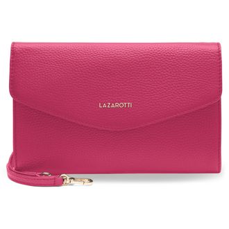 Lazarotti Bologna Leder Clutch | 23 cm mittelgro&szlig;e Damen Umh&auml;ngetasche | Hand-Tasche mit abnehmbarem & verstellbarem Schulterriemen