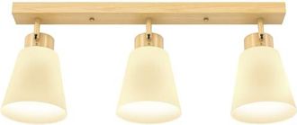 HOMCOM Deckenleuchte LED 40W 3-flammige Deckenlampe mit Doppelmontage, 90&deg; verstellbaren K&ouml;pfen Wohnzimmerlampe mit 3 E27-Fassungen K&uuml;chenlampe Deckenbeleuch