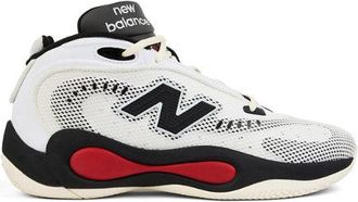 New Balance Herren P400 in Wei&szlig;/Rot, Leder, Gr&ouml;&szlig;e 42.5