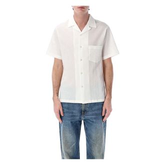 Portuguese Flannel Homme, Chemises, Blanc, Taille: XL Chemise de Bowling Seersucker Blanche