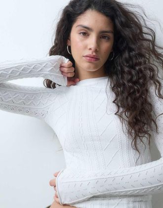Free People nahtloses Top aus Modal in Elfenbein-Wei&szlig;