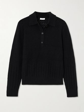 Eres Charmeur Pullover Aus Einer Woll-kaschmirmischung In Pointelle-strick - Schwarz