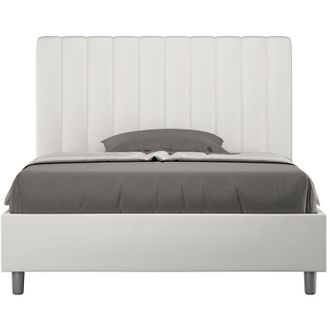 Les Tendances Lit capitonn&eacute; design italien 120x190 cm simili cuir blanc Nighty
