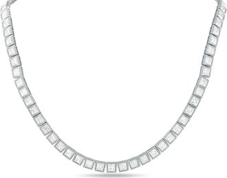 Luxury Bazaar collier rivière en or blanc 18 ct et diamants carrés - Argent