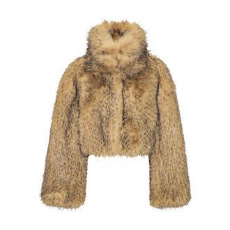 Rotate Rotate Birger Christensen - Veste courte en fausse fourrure - Femme - Vestes - Beige - Taille: 38 FR