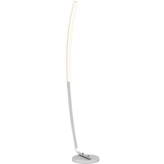 HOMCOM Lampadaire LED avec 3 niveaux de luminosit&eacute; r&eacute;glables, lampe sur pied moderne avec interrupteur au pied, argent&eacute;-Argent