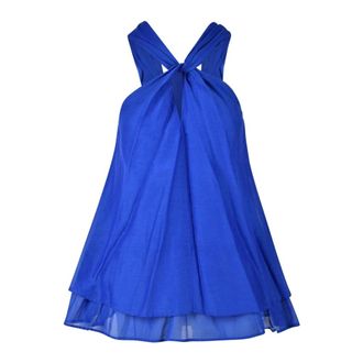 Attic and Barn Baumwolle Seide Stricktop - - Tops - Damen - Blau - M