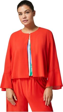 Marina Rinaldi Femme, Blouses et Chemises, Rouge, Taille: 46 FR Giacca in leggera georgette