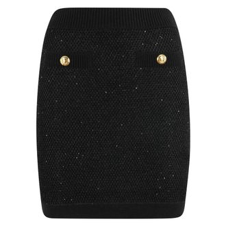 Elisabetta Franchi Strickrock mit Pailletten - - Skirts - Damen - Schwarzk - S
