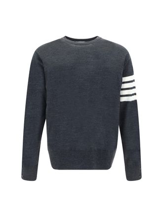 Thom Browne Mens Sweater Virgin Wool Dark Grey Fleece (ovis Aries)