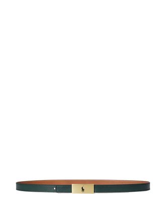 Polo Ralph Lauren ceinture &agrave; plaque logo - Marron