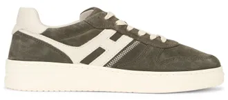 Hogan Mens Sneakers Khaki Calfskin Trainers