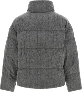 Polo Ralph Lauren Braided Wool-Cashmere Quilted Down Jacket - Gray