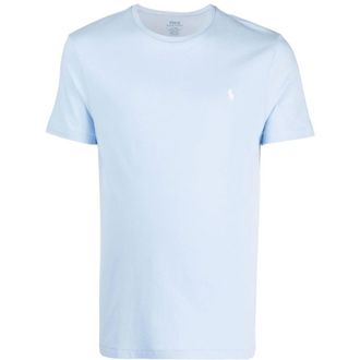 Polo Ralph Lauren Homme, Tops, Bleu, Taille: 2XL T-shirt en coton coupe slim brod&eacute;