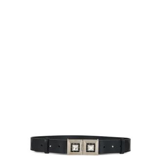 Alberta Ferretti Lederg&uuml;rtel mit eleganter Schnalle - - Accessories - Damen - Schwarzk - S