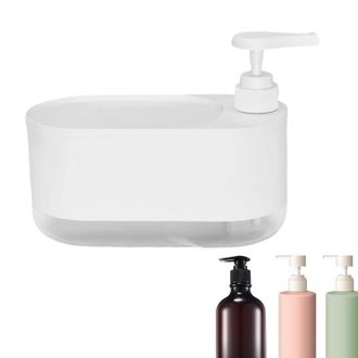 Generico Seifenspender mit Schwammhalter | Spender f&uuml;r Conditioner, Flaschenhalter mit Pumpe f&uuml;r Sp&uuml;le K&uuml;che und Haushaltsreinigung