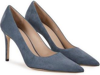 Stuart Weitzman Escarpin Stuart Power 85 en cuir su&eacute;d&eacute;