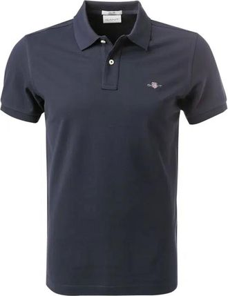 GANT Herren Polo-Shirts blau Baumwoll-Piqu&eacute;