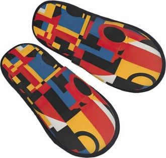 Generic Composition En Rouge, Jaune, Bleu Et Noir Homme Femme Chaussures De Maison L&eacute;g&egrave;res Slippers Confortable Chaussons Pour Maison Hiver Int&eacute;rieur M