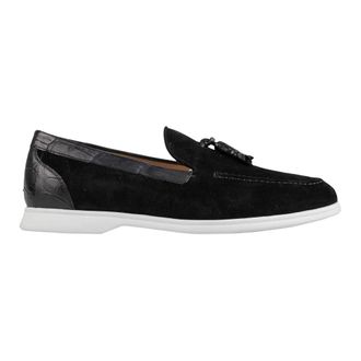 Kiton Homme, Chaussures, Noir, Taille: 40 1/2 EU Mocassin en cuir avec empi&egrave;cements en cuir de crocodile