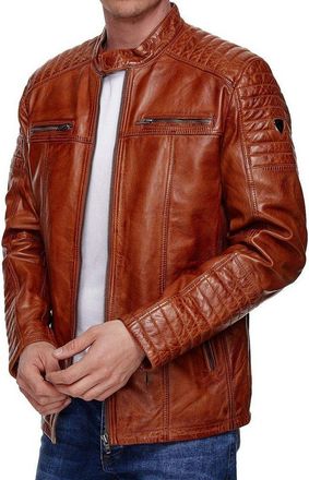 Tazzio Lederjacke 19709 Herren Echtleder Leder Jacke im Biker-Look