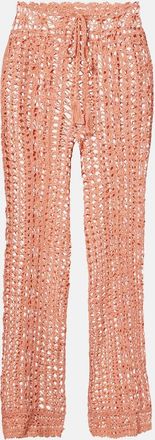 Anna Kosturova Weite Hose aus H&auml;kelstrick