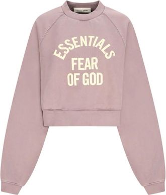 Fear of God Femme, Sweatshirts et sweats &agrave; capuche, Violet, Taille: 36 FR Campus 90s Cropped Raglan Crewneck