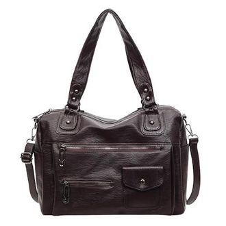 Generic Sac &agrave; bandouli&egrave;re en polyur&eacute;thane avec plusieurs poches pour femme - Sac de bowling de ville pour voyage, shopping, usage quotidien, caf&eacute;, 340x140x250