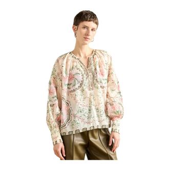 Mos Mosh MOS Mosh, Femme, Blouses et Chemises, Multicolore, Taille: 38 FR Blouse Imprim&eacute;e Orchid&eacute;e Turf Green