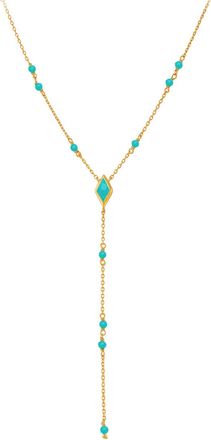 OrusBijoux Collier En Argent Cravate Dor&eacute; Pierre Amazonite