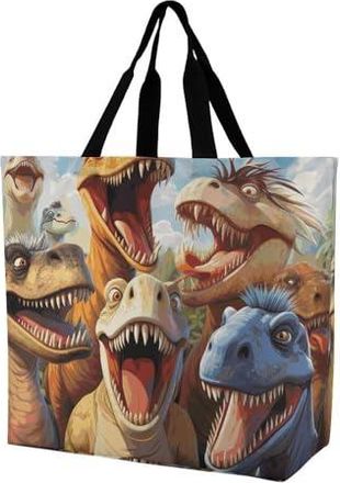 Generic Selfie De Dinosaures Sac Cabas D&eacute;contract&eacute; Sacs Imperm&eacute;able Sac Fourre Tout Pour Universit&eacute; Plage Gym
