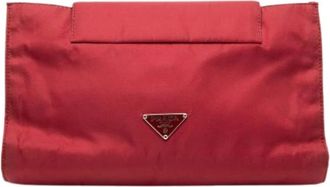 Prada Pre-owned Pochette en Nylon - Femme - Pre-owned - Rouge - Taille: ONE Size