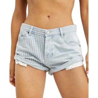 One Teaspoon Femme, Shorts, Bleu, Taille: W28 Low-Waisted Striped Shorts