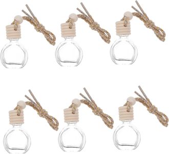 Holibanna 6 Stück Auto Parfümflasche Anhänger aus Transparentem Glas Wiederverwendbarer Duftdiffusor für Innenraumdekor Hängender Aromatherapie Lufterfrischer f