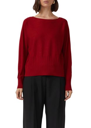 s.Oliver Black Label s.Oliver Feinstrick-Pullover mit Strukturmuster am Saum