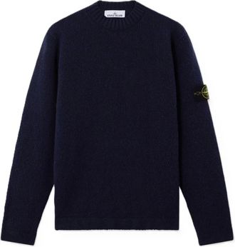 Stone Island Homme, Pulls, Bleu, Taille: L Wool-Nylon Knit Crewneck